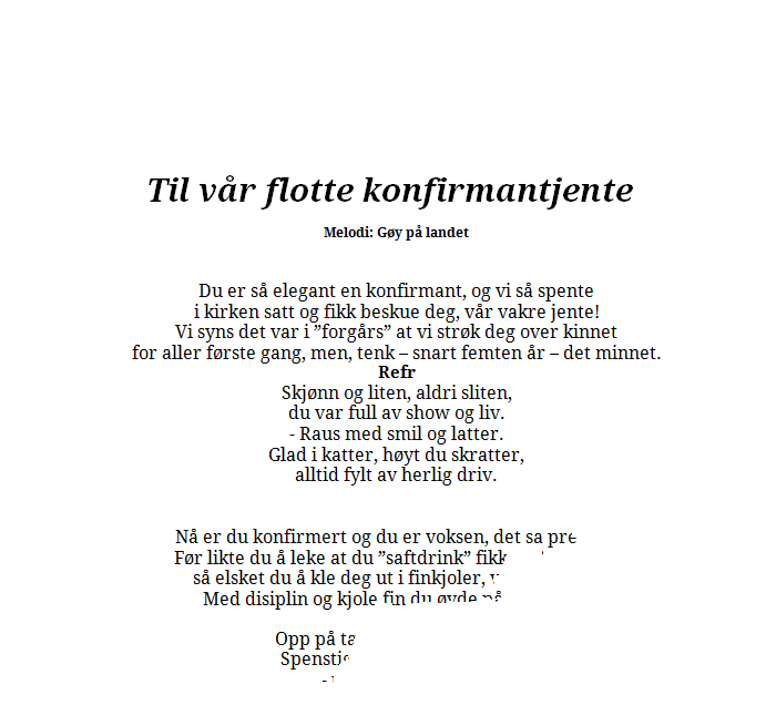 Konfirmasjonssanger til jente fra foreldre - Konfirmasjonssanger til ...